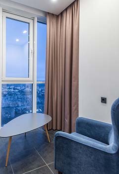 Upstairs Motorized Curtains Blackout Brea